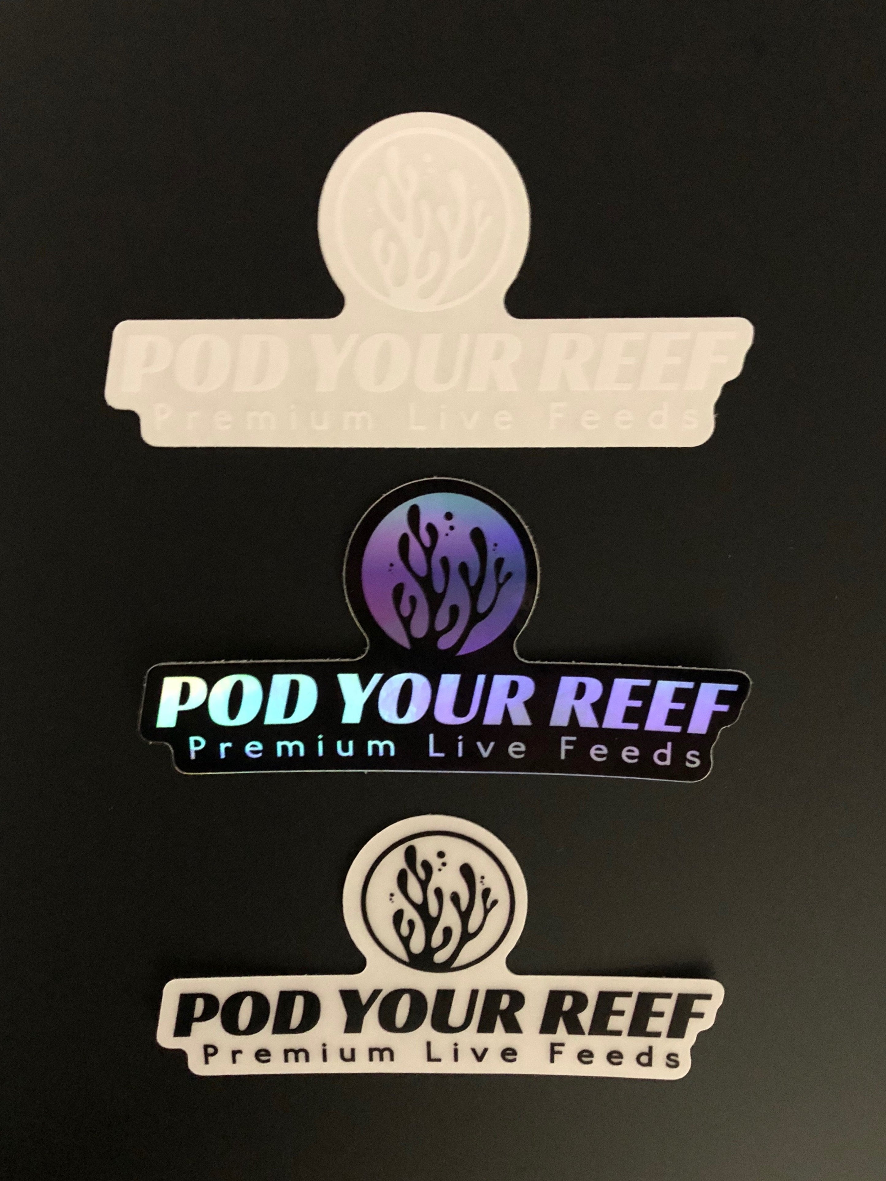 Pod Your Reef Logo (3) Sticker Pack